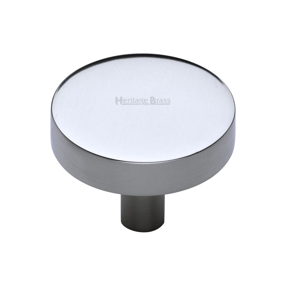 Heritage Brass - Cabinet Knob Disc Design 32mm Polished Chrome Finish ...