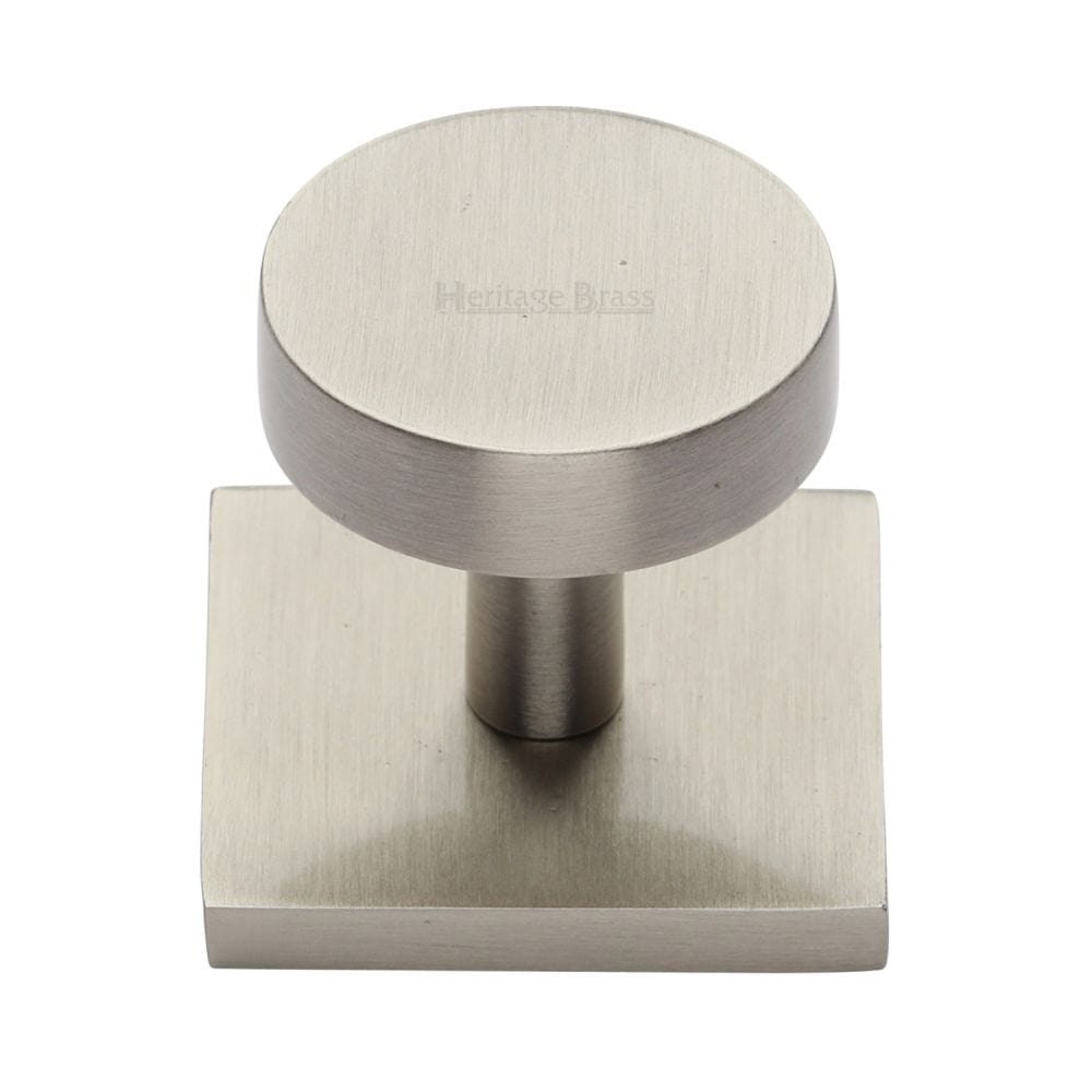 Heritage Brass - Cabinet Knob Disc Design with Square Backplate 32mm ...