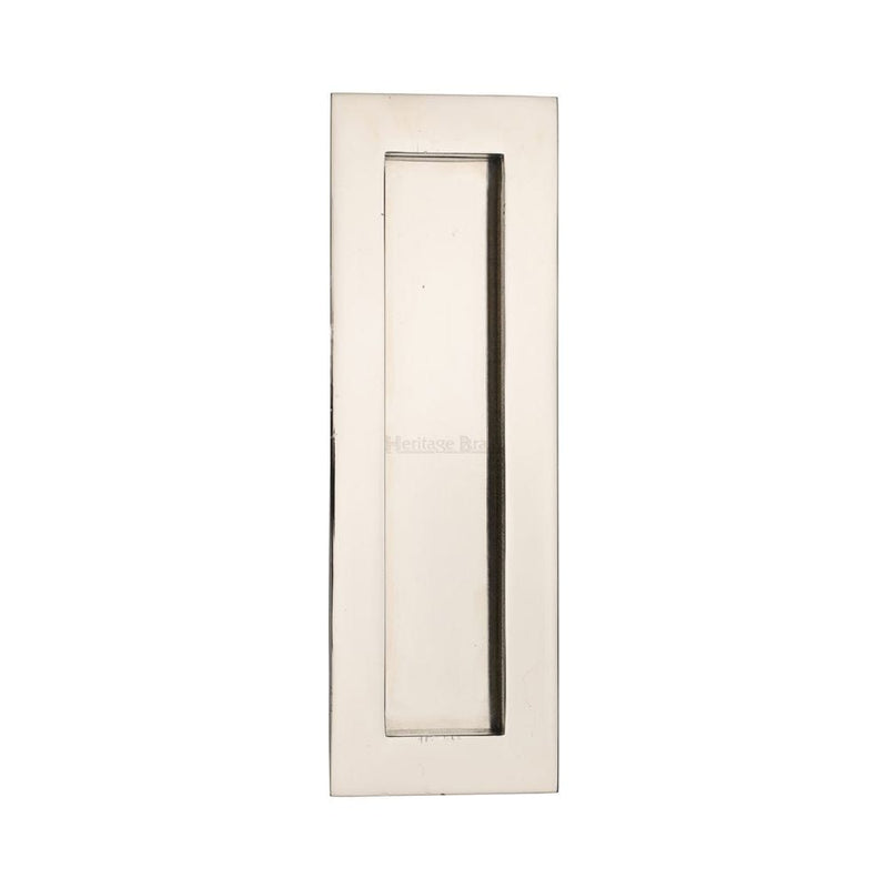Heritage Brass - Rectangular Flush Pull 175 x 58mm Polished Nickel Finish | Sku. c1855-175-pnf ...